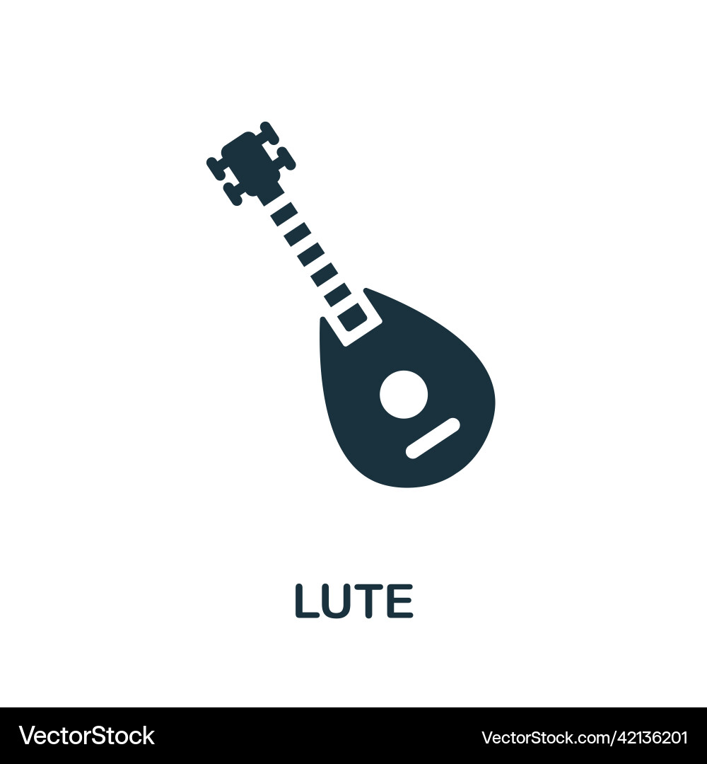 Lute icon simple element from musical instruments Vector Image