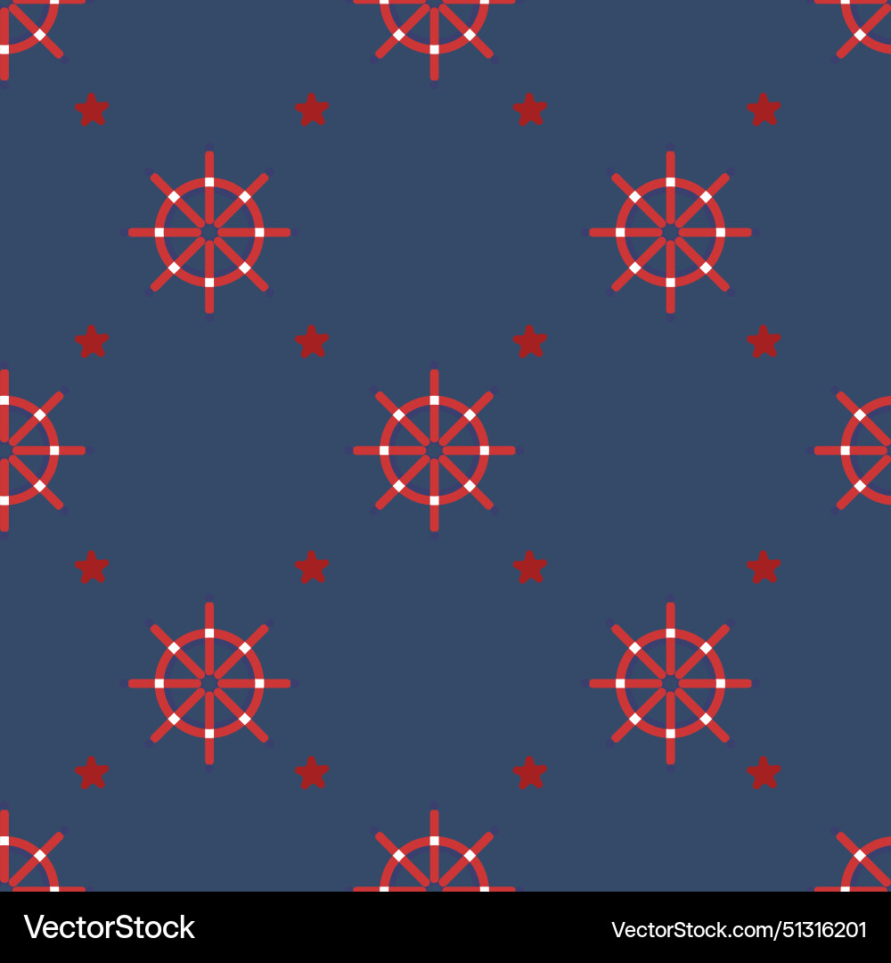 Nautical steering wheel seamless pattern Vector Image