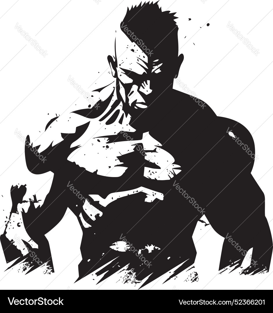 Risen muscle corpse emblematic zombie powerlifter Vector Image