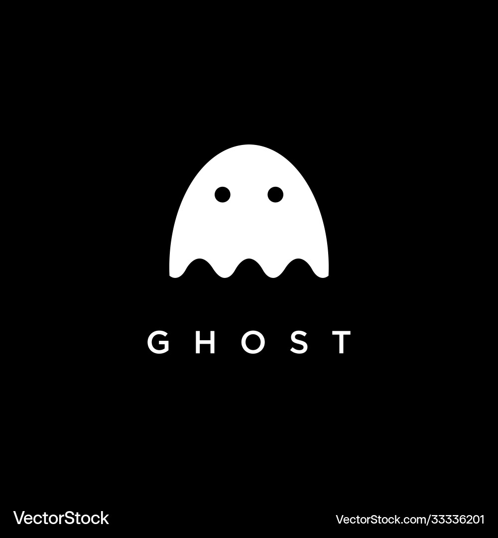 Simple ghost logo icon template Royalty Free Vector Image