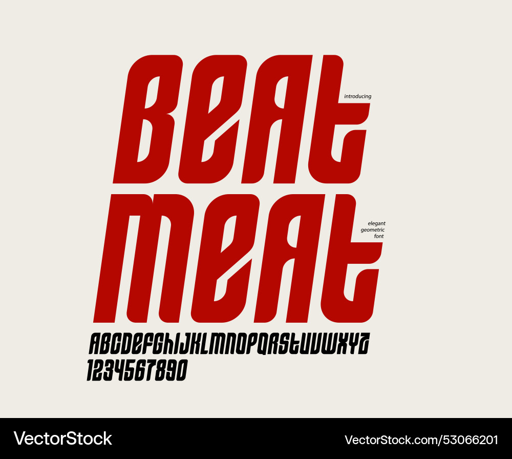 Tall and condensed sans serif display font for Vector Image