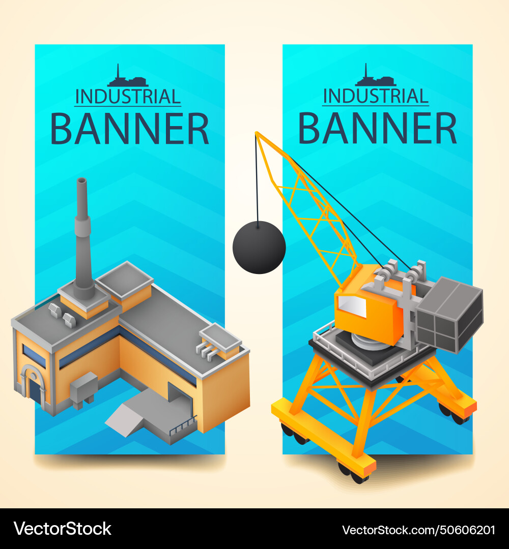 Two industrial theme banner set Royalty Free Vector Image