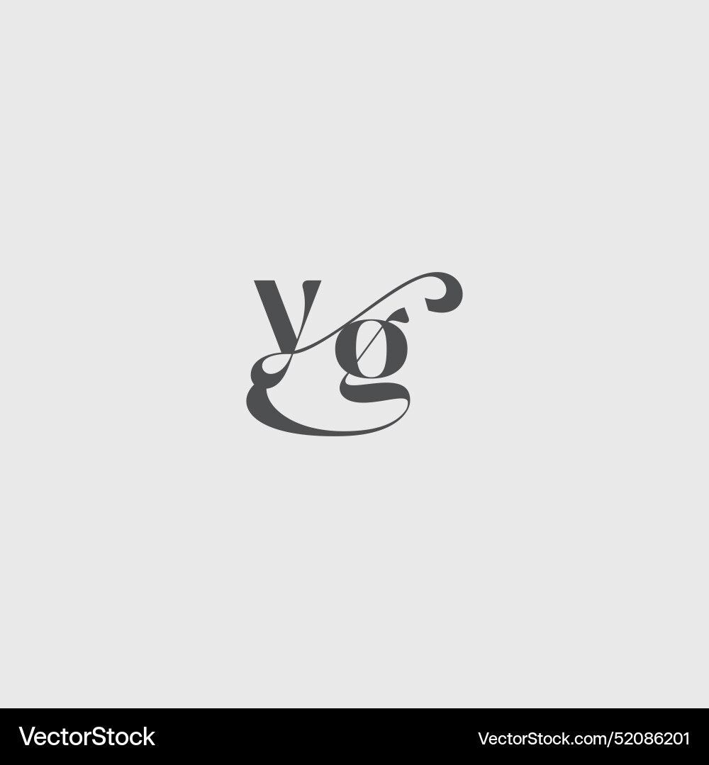 Yg letter simple and minimalism classy black Vector Image