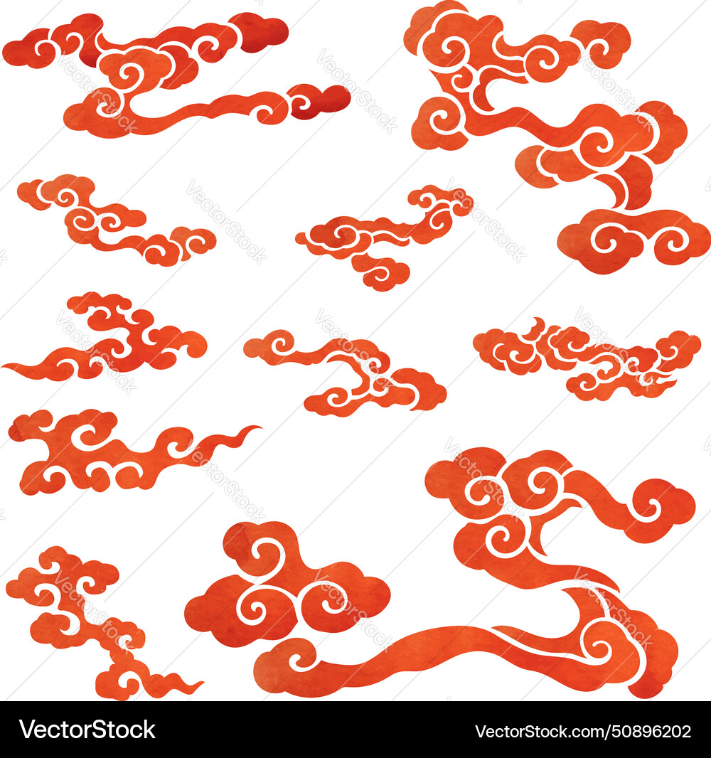 Chinese cloud element abstract art pattern Vector Image