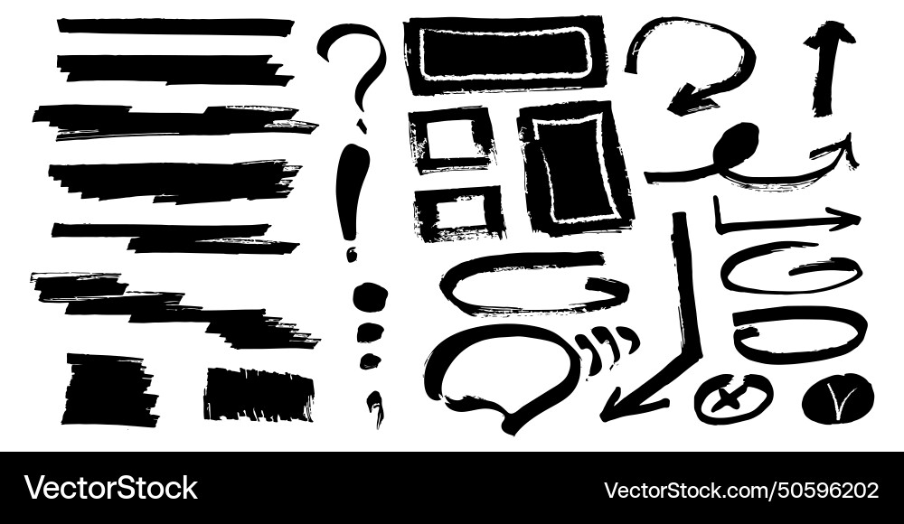 Elements for note-taking highlighting Royalty Free Vector