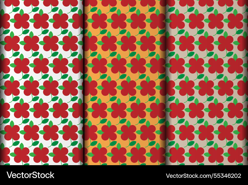 Flower style eps red pattern design Royalty Free Vector