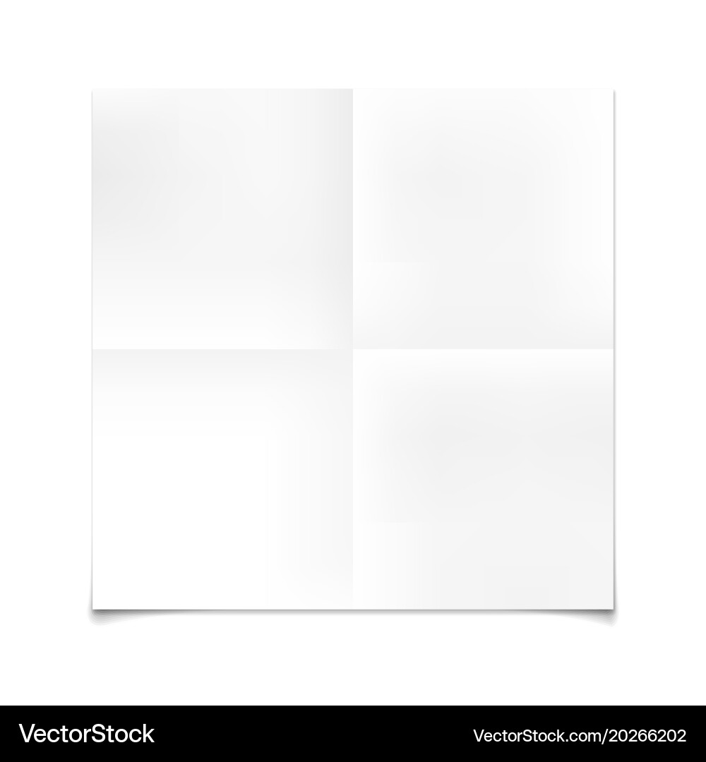 Folded paper mockup card isolated on white Vector Image