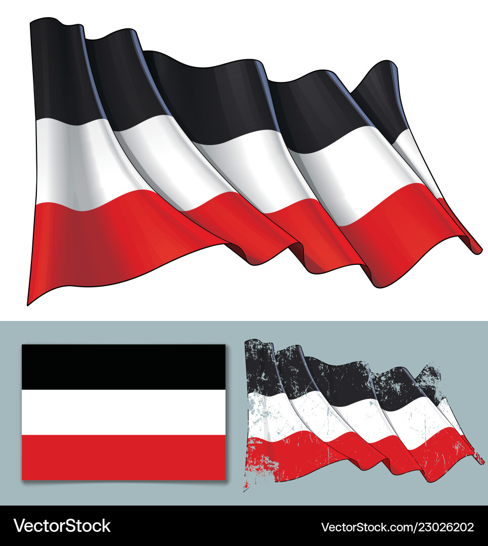 German Empire Flag - Textured Version Royalty Free Vector