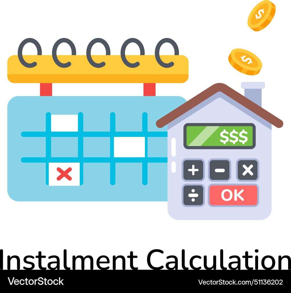 Instalment calculation Royalty Free Vector Image