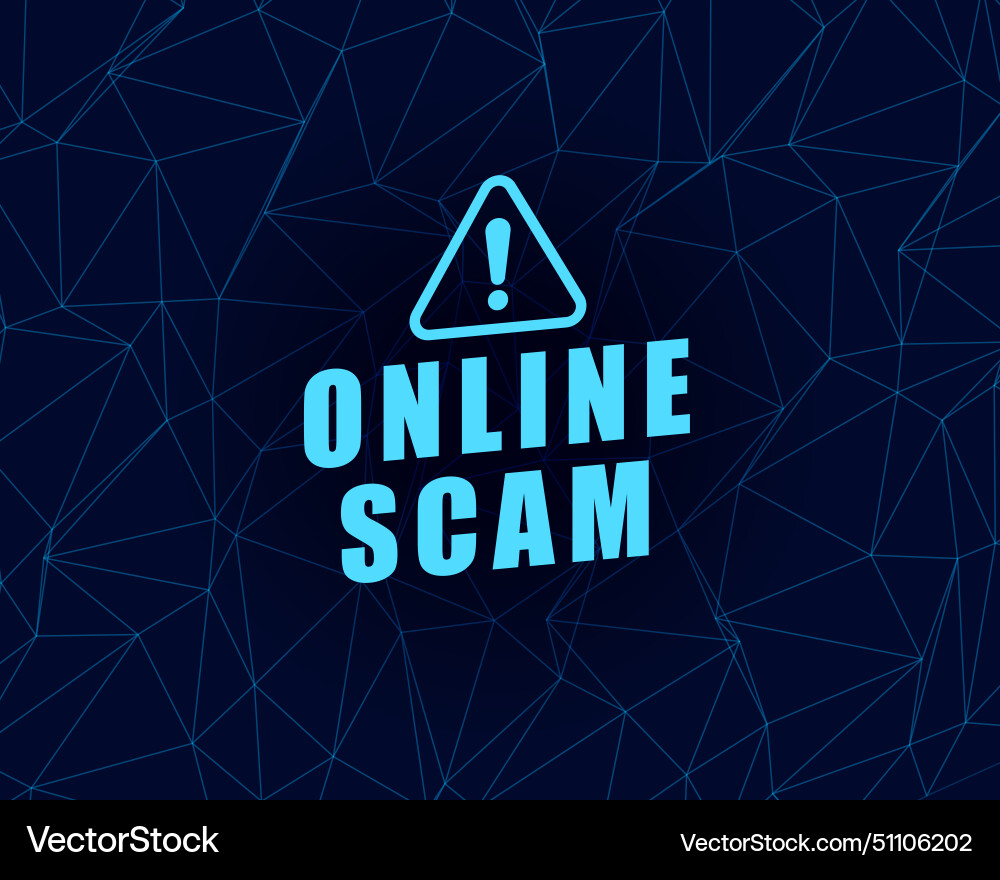 Online scam alert background for internet Vector Image