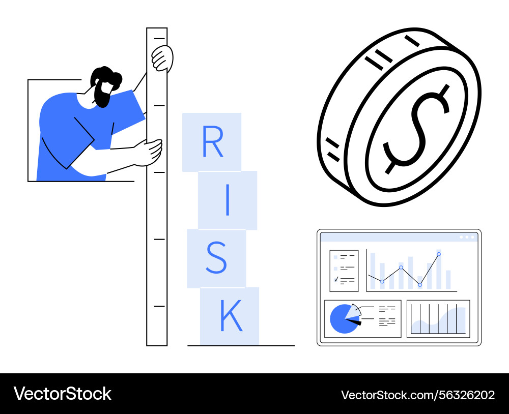 Risk Management & Financial Analysis Vector Image