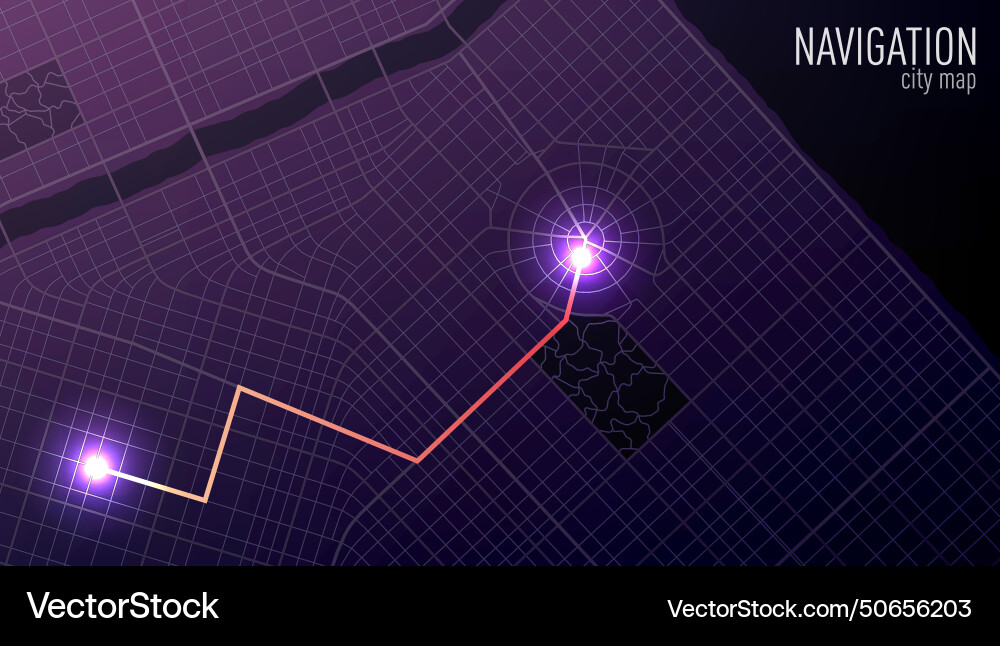 3d dark infographic of city map navigation Vector Image