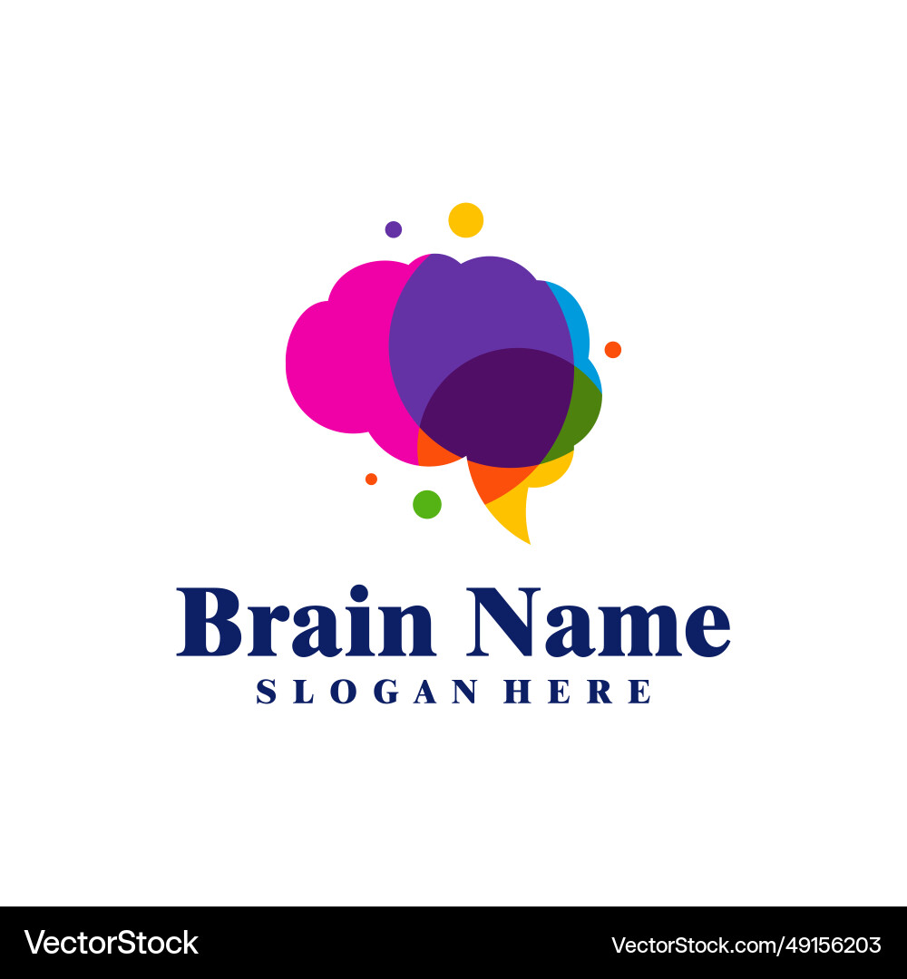 Colorful brain logo design creative Royalty Free Vector