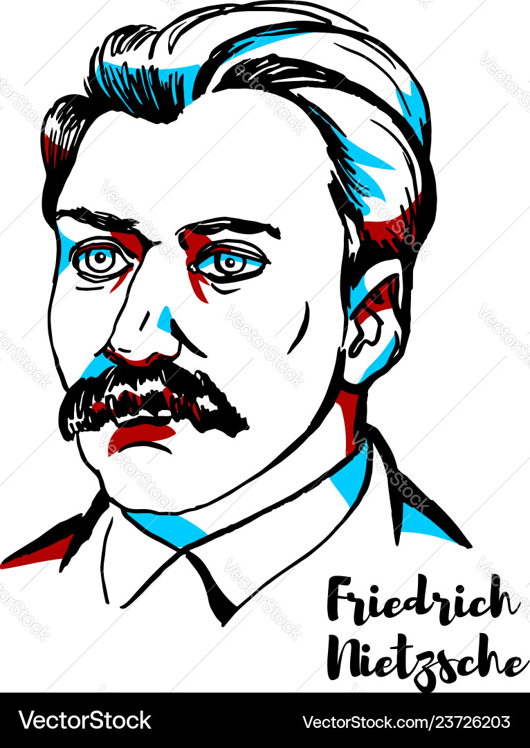 Friedrich nietzsche portrait Royalty Free Vector Image