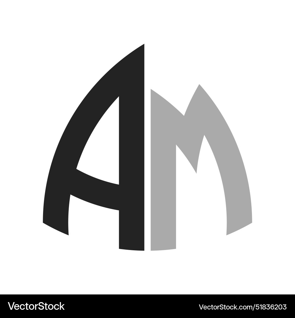 Modern creative am logo design letter icon Vector Image
