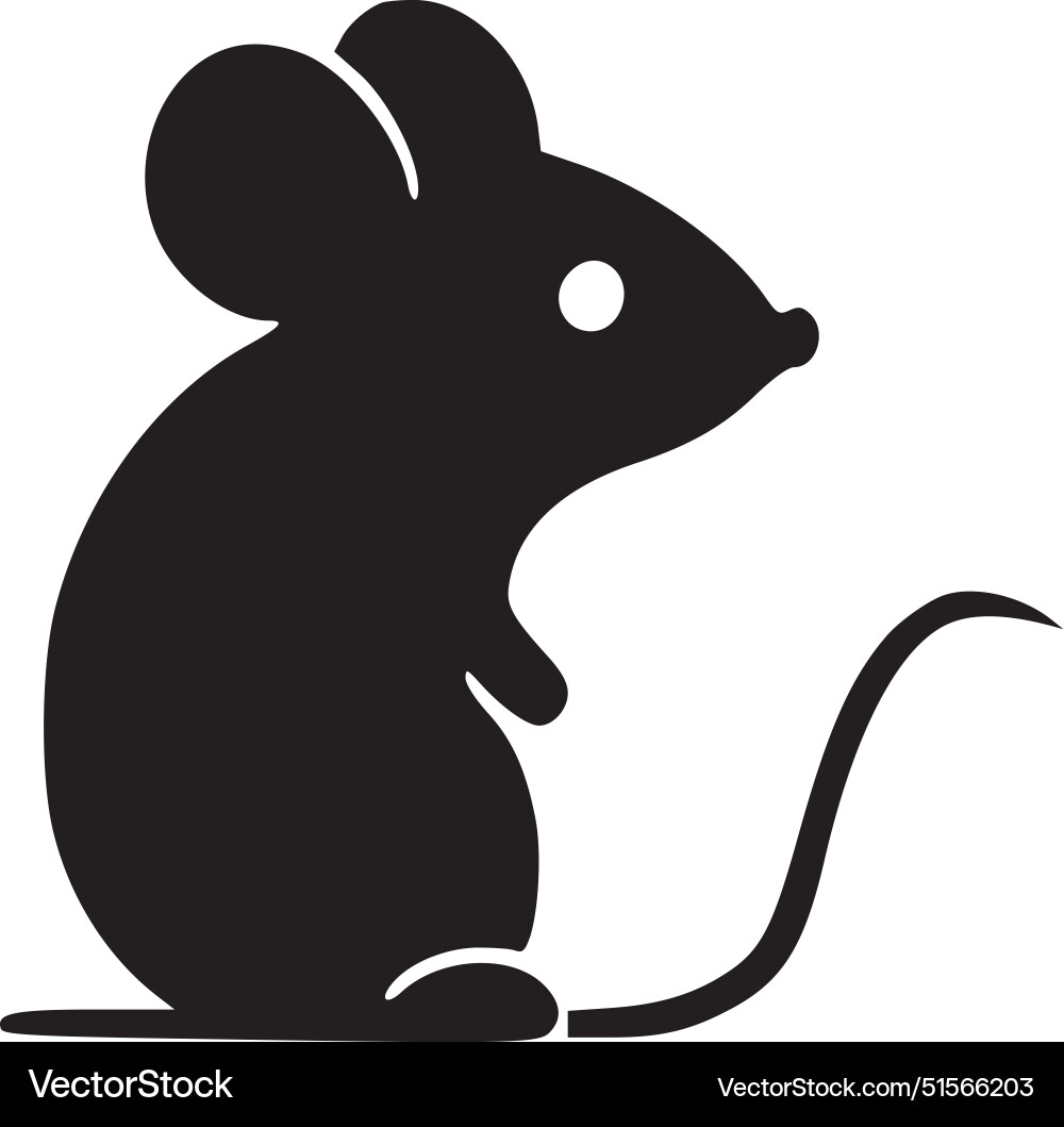 Mouse - minimalist and flat logo Royalty Free Vector Image