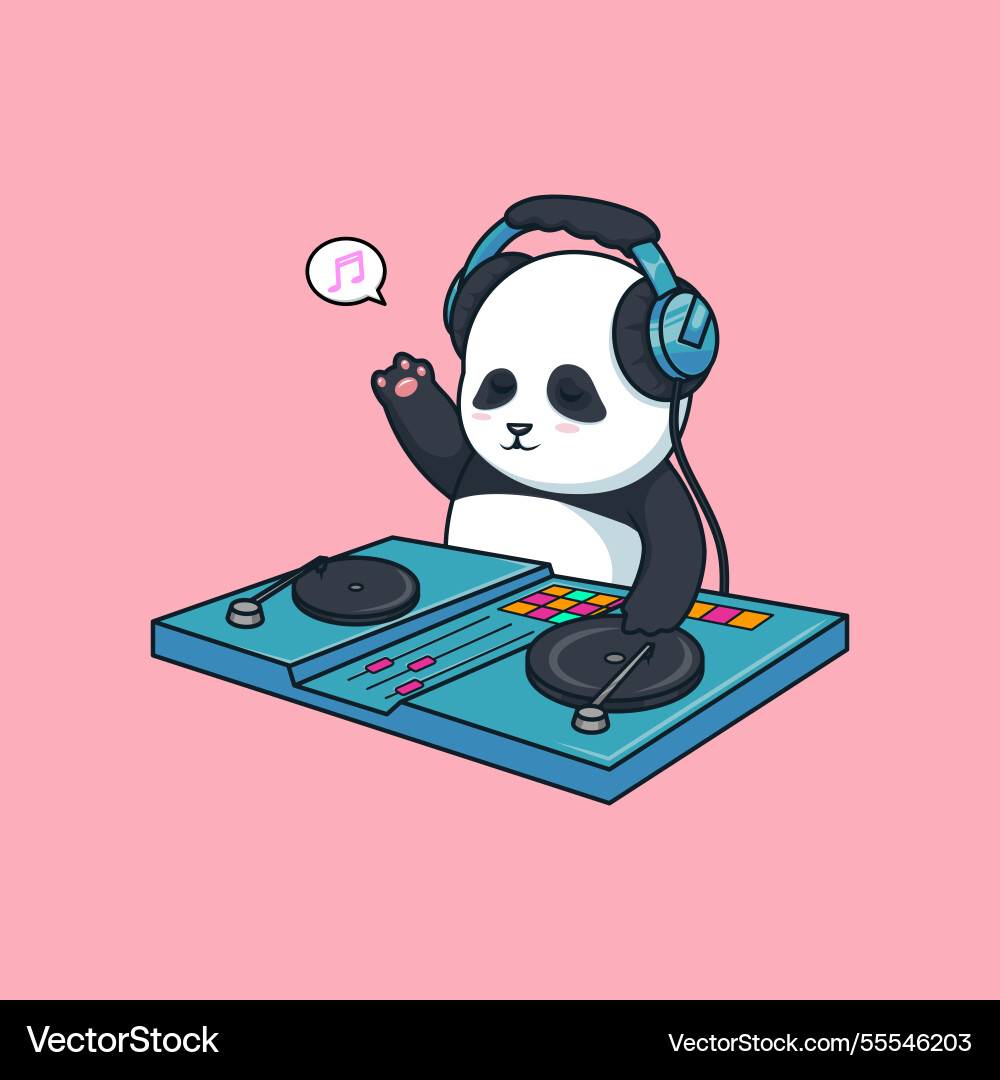 Panda dj Royalty Free Vector Image - VectorStock
