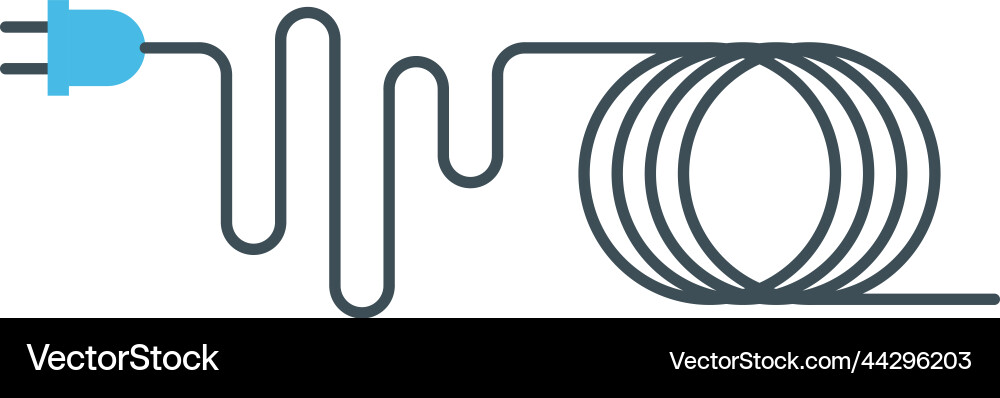 Plug with electric wire power connection color Vector Image