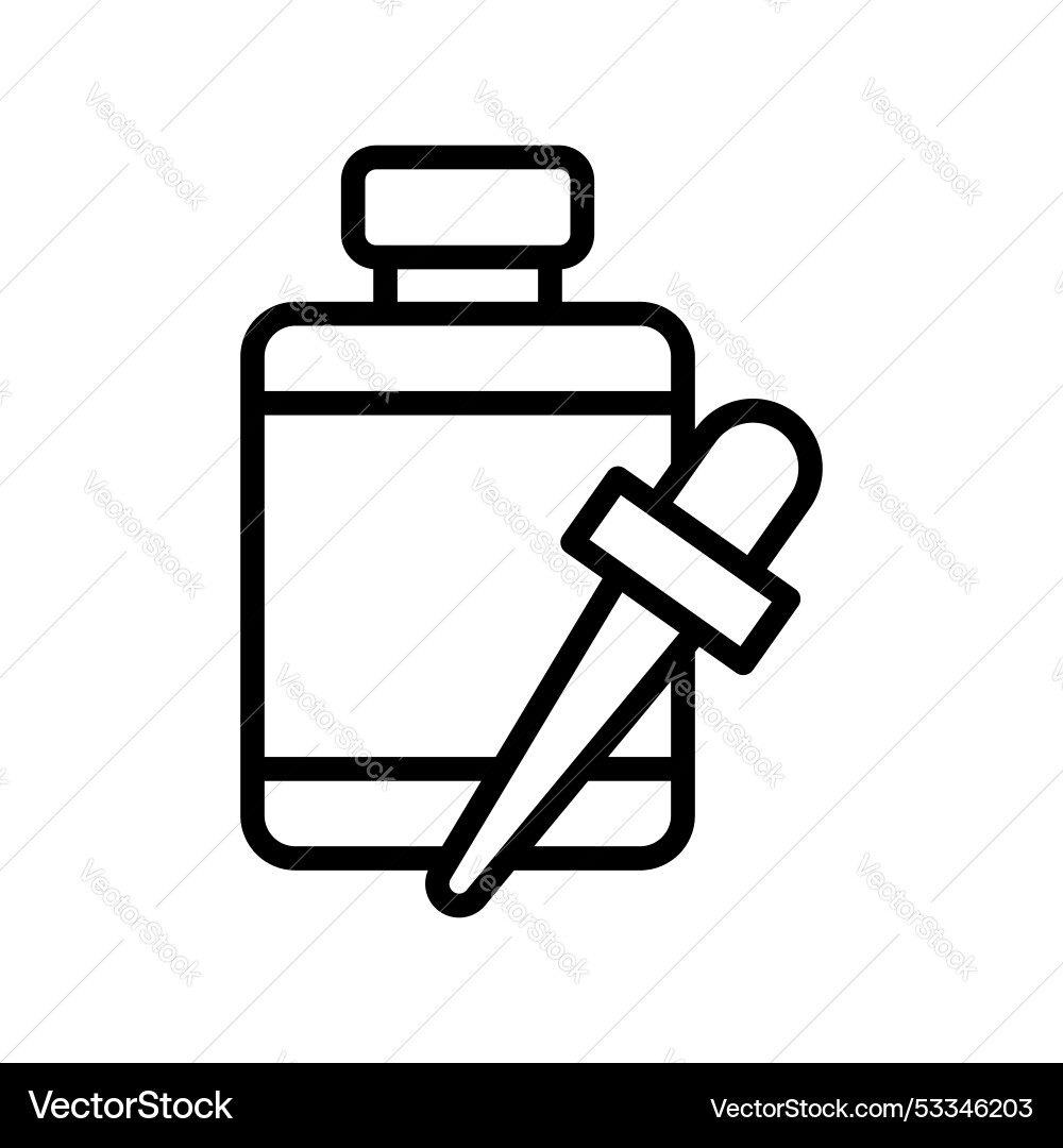 Serum line icon isolated on white background Vector Image