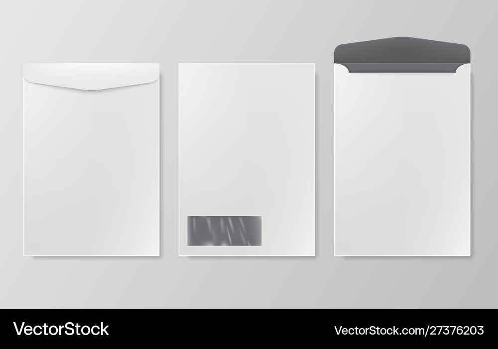 Standard white blank letter envelopes a4 size Vector Image