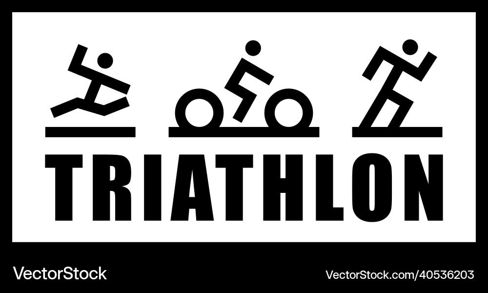 Triathlon banner design Royalty Free Vector Image