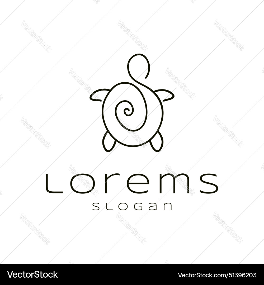 Turtle tortoise logo aquatic abstract line stock Vector Image