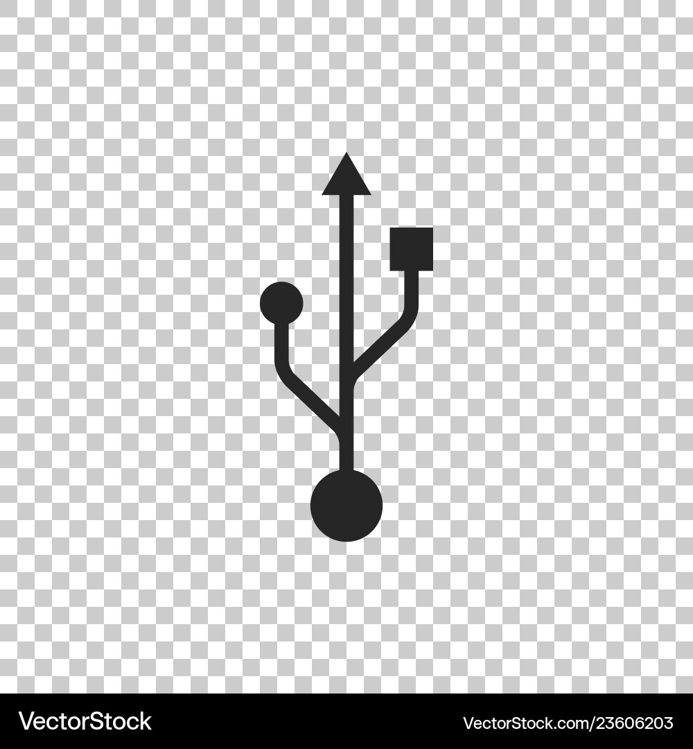 Usb symbol icon isolated on transparent background