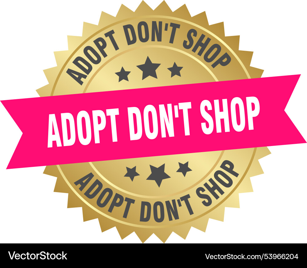 Adopt dont shop rund rosa Lizenzfreies Vektorbild