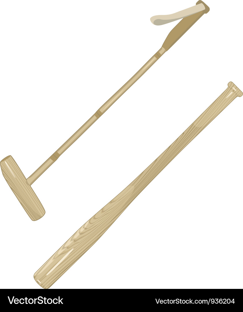 Baseball Sticks and Polo Sticks Royalty Free Vector Image