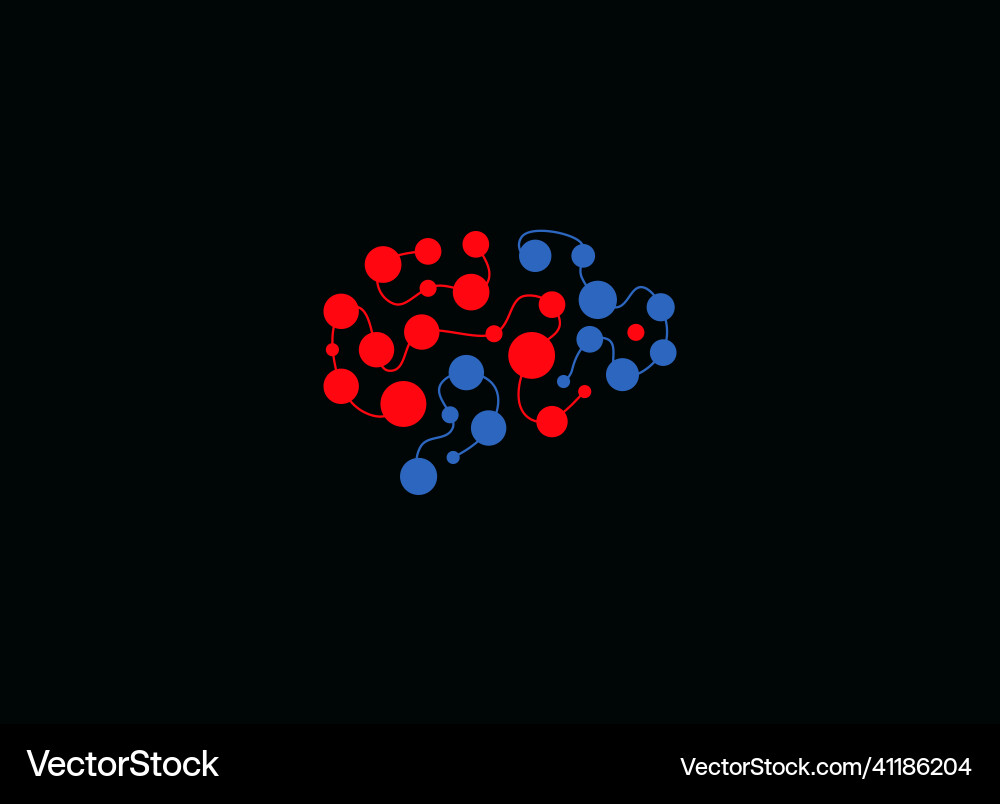 Brain disease logo affected areas icon stress Vector Image