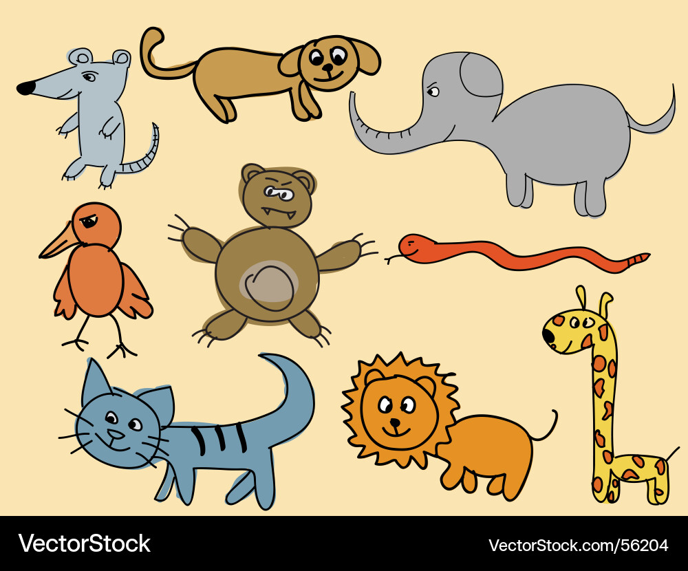 Cartoon animals Royalty Free Vector Image - VectorStock