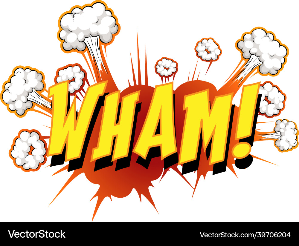 Comic speech bubble with wham text Royalty Free Vector Image