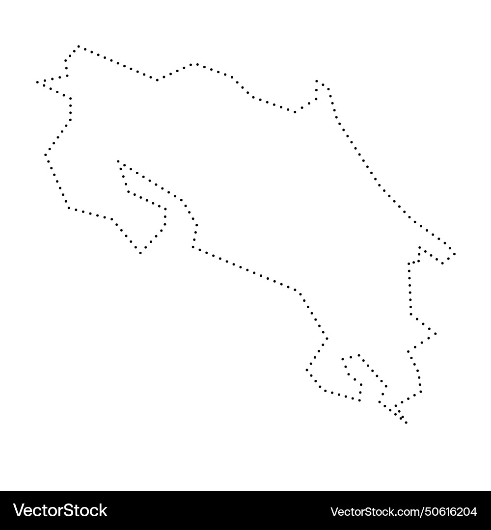 Costa rica dotted outline map Royalty Free Vector Image