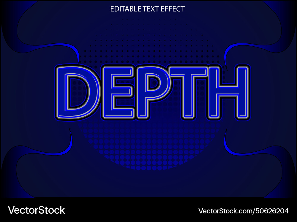 Depth editable text effect 3 dimension emboss Vector Image