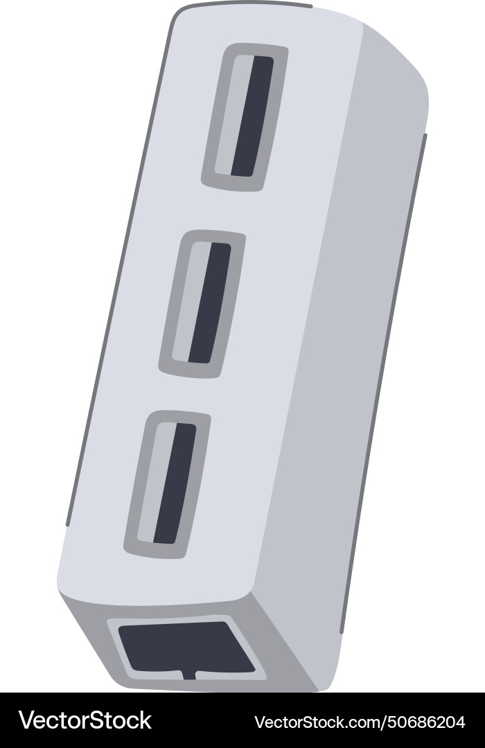 Desk usb hub cartoon Royalty Free Vector Image