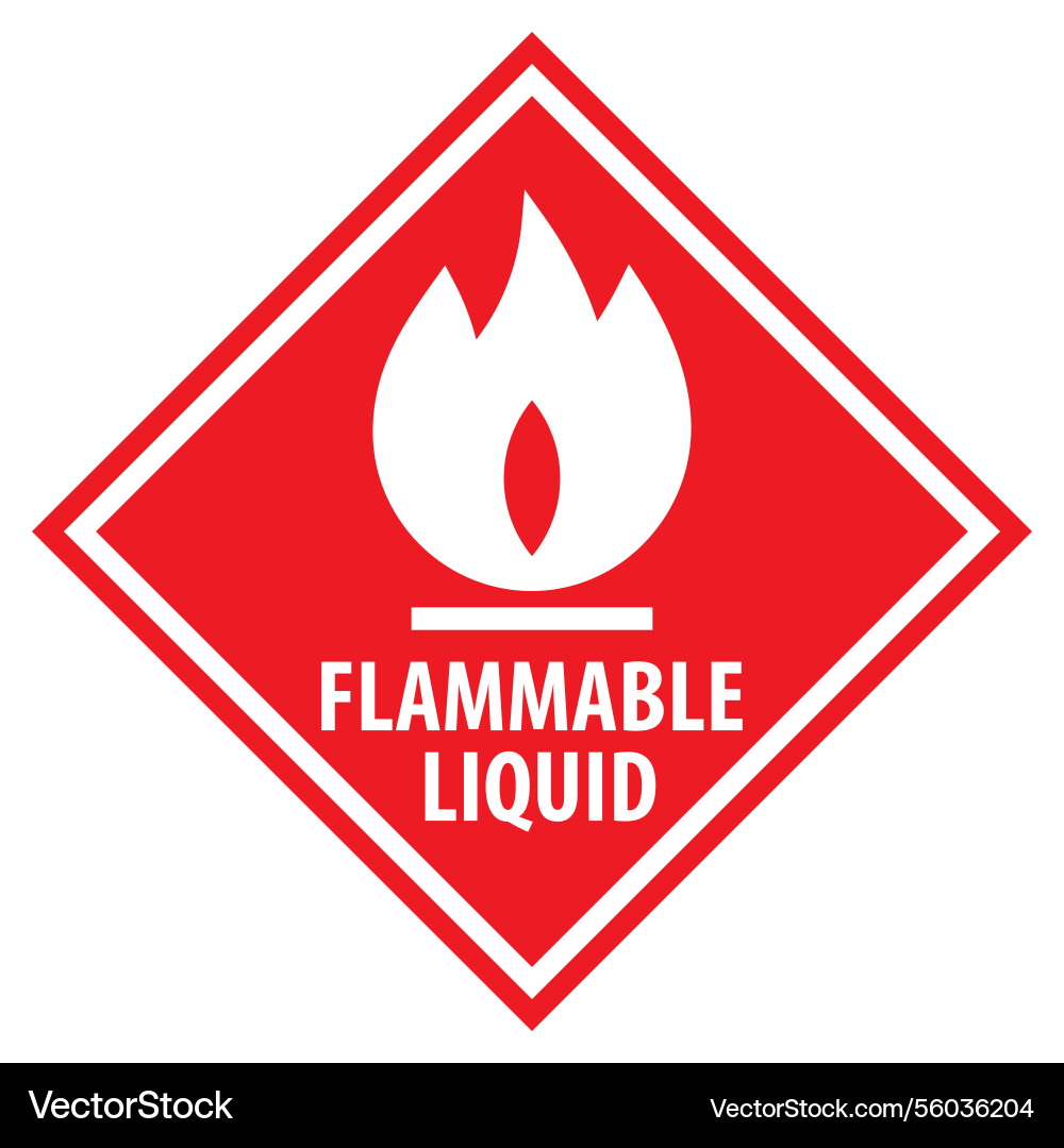Flammable hazard warning sign indicating Vector Image Flammable hazard warning sign indicating Vector Image