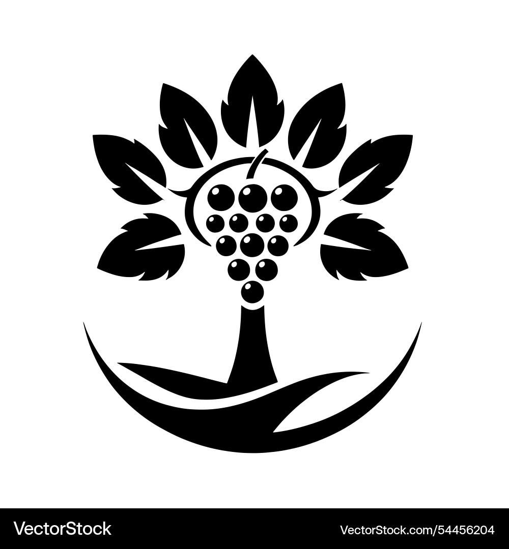 Grapevine tree stylized icon Royalty Free Vector Image