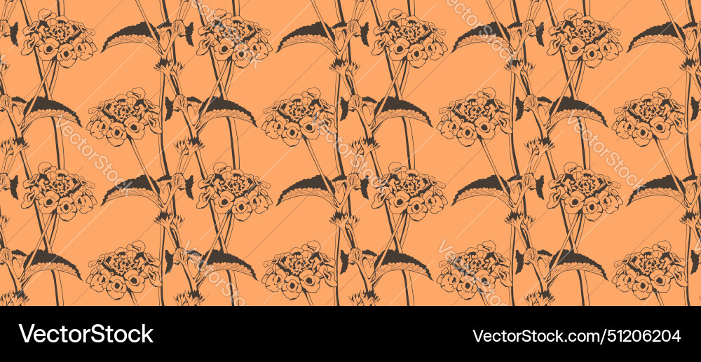 Hand drawn floral pattern design flower drawing Vector Image