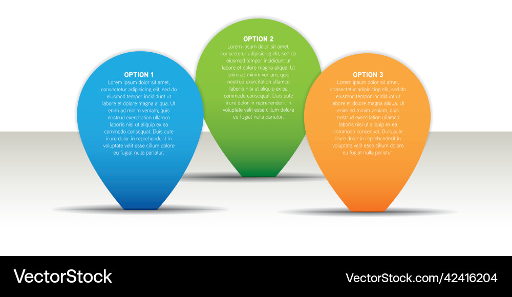 Infographic 3 options template 3d Royalty Free Vector Image