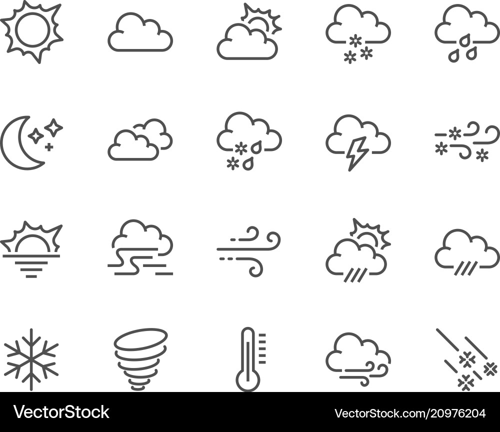 Line weather icons Royalty Free Vector Image - VectorStock