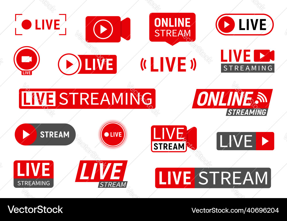 Live Stream Icons - Webinar & News Royalty Free Vector