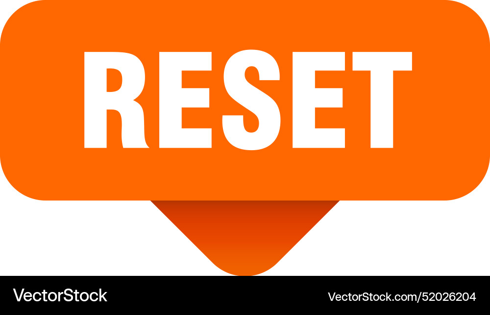 Reset sticker sign on transparent background Vector Image
