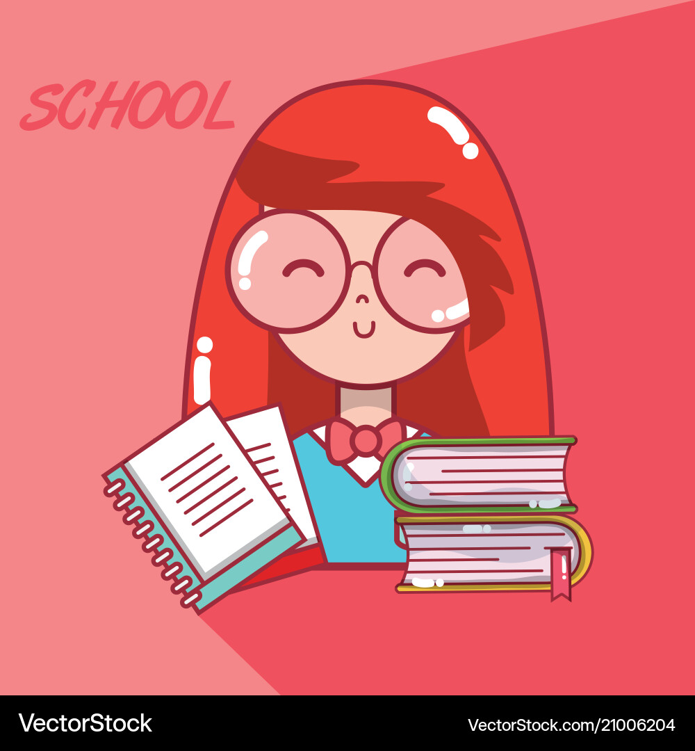 School student girl Royalty Free Vector Image - VectorStock