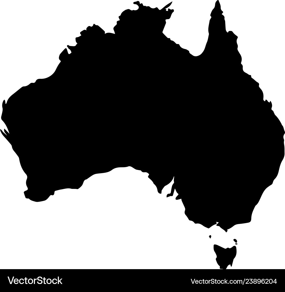 Silhouette of the map australia Royalty Free Vector Image