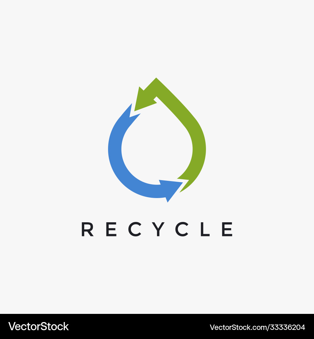 Simple droplet recycle logo icon template Vector Image