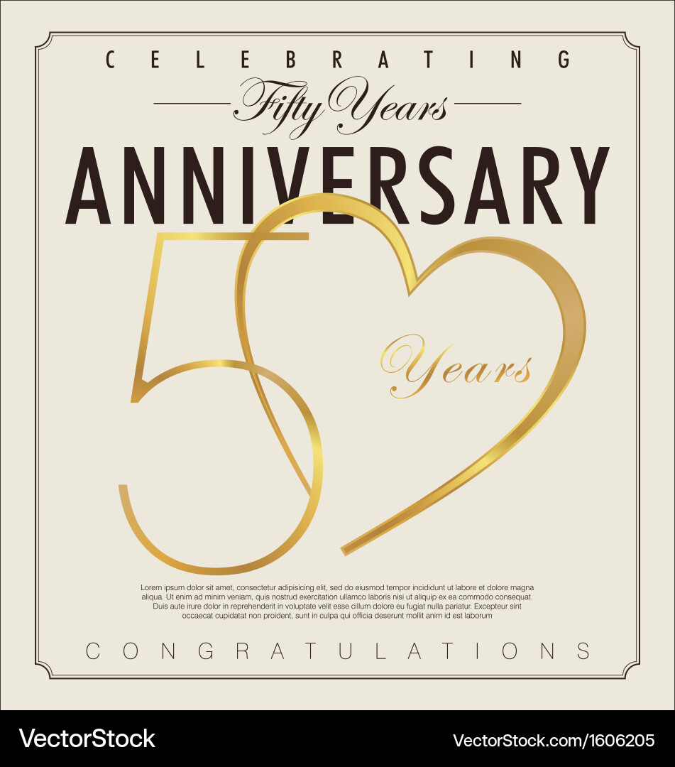 50 years anniversary background Royalty Free Vector Image