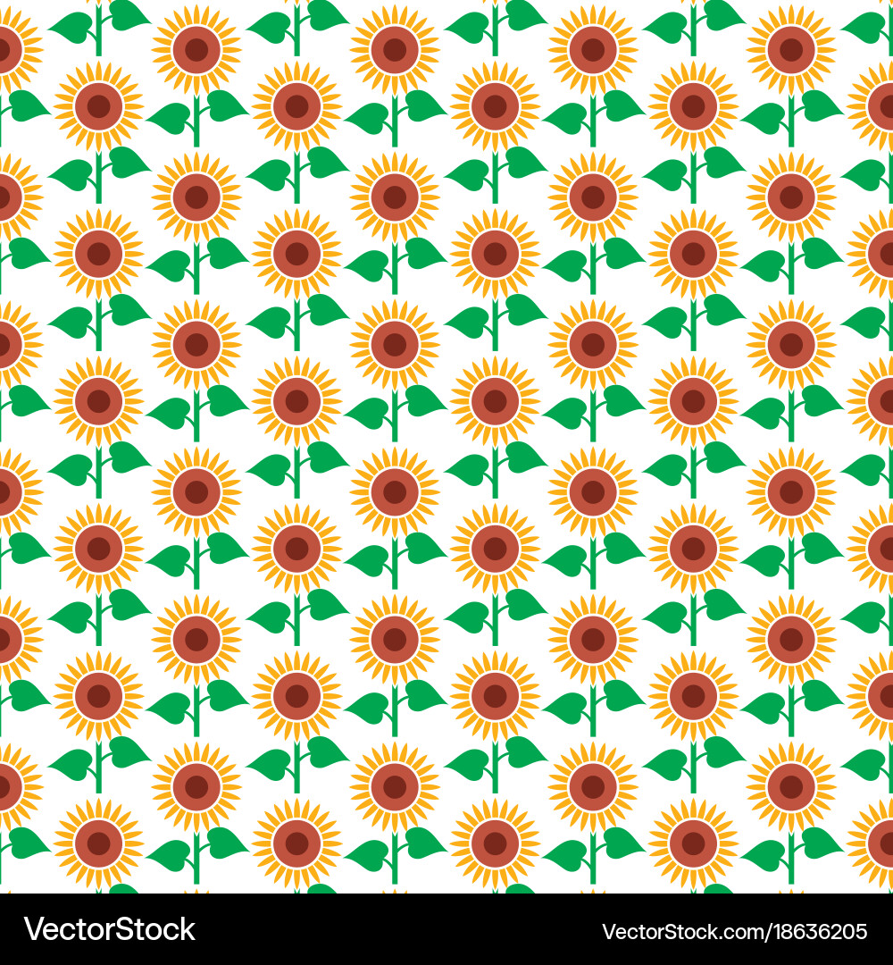 Background pattern with sunflower Royalty Free Vector Image