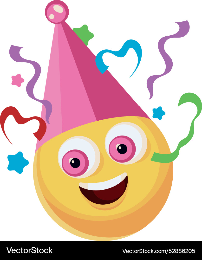 Birthday emoji happy face Royalty Free Vector Image