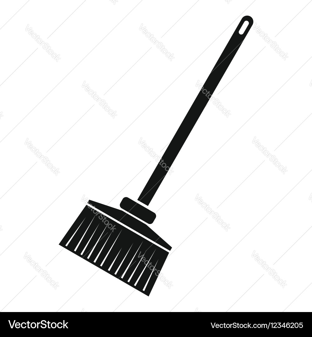 Broom icon simple style Royalty Free Vector Image