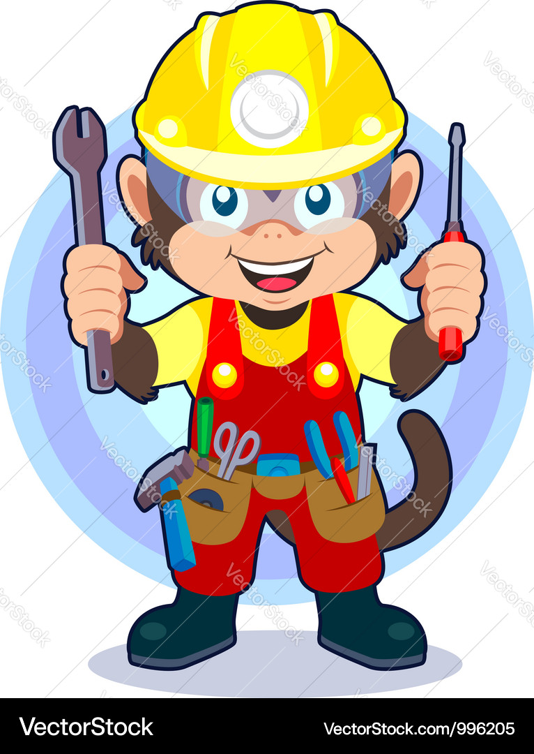 Construction monkey Royalty Free Vector Image - VectorStock